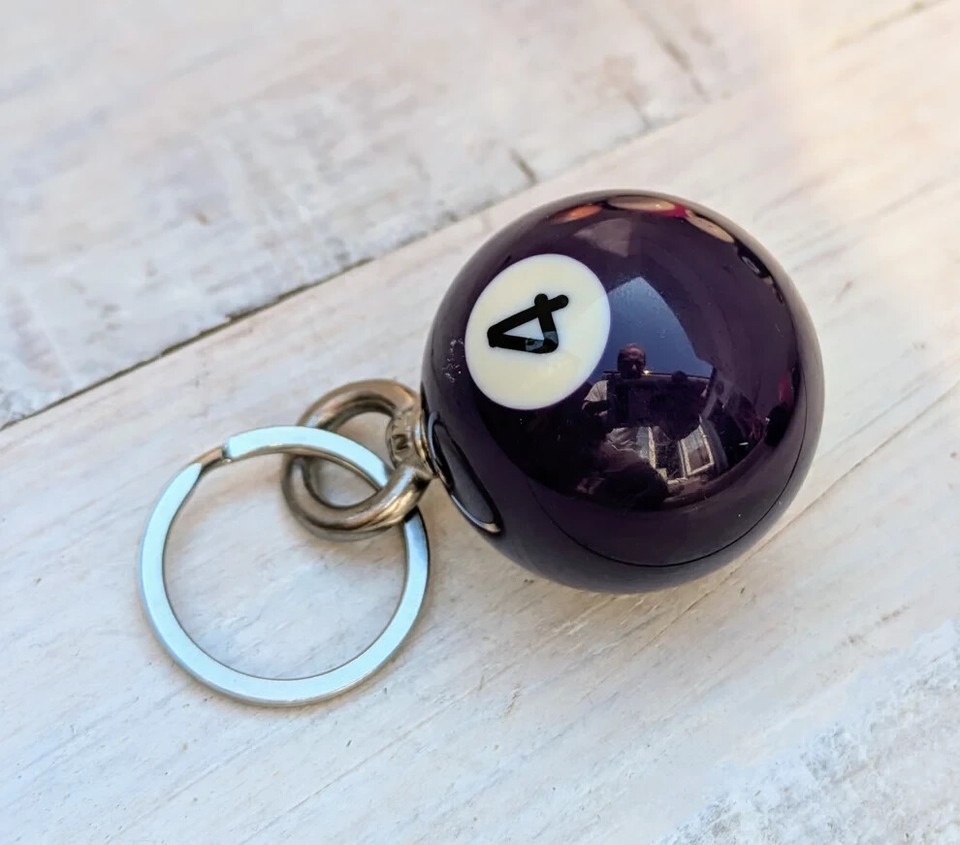 Mini POOL BALL Key Ring - 3 SIZES - Bag Charm , Fob , Key Chain , Dad ...