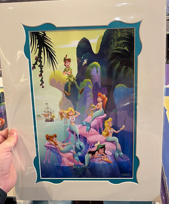 Disney Parks Print Peter Pan Peter and the Mermaids artwork by Bill ...
