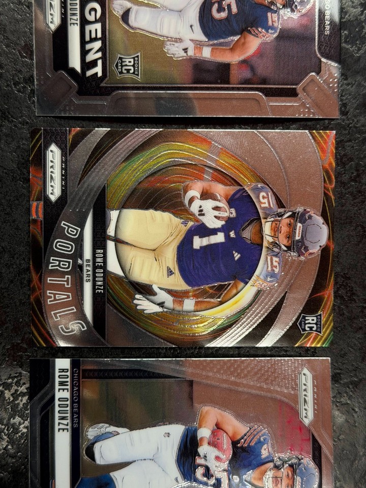 Rome Odunze Rookie Lot 3 Cards 2024 Panini Prizm RC Bears Emergent ...