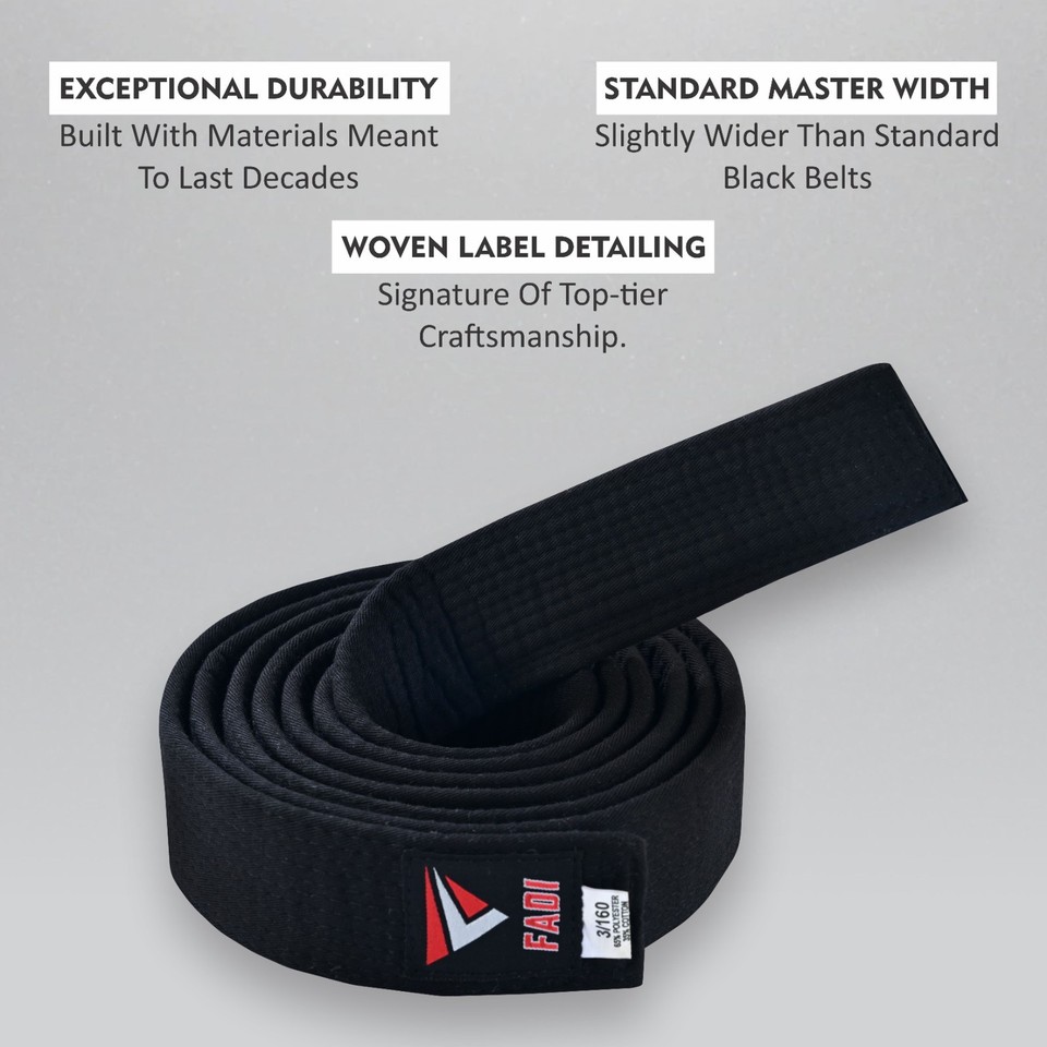FADI Master Karate Belt Judo Taekwondo Aikido Pro-Grade Martial Arts ...