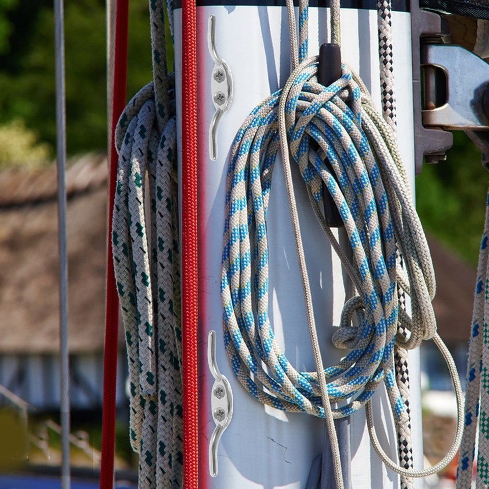 4 Pcs Flag Pole Clamp Rope Fixing Hook Dock Cleats Clips for Flags ...