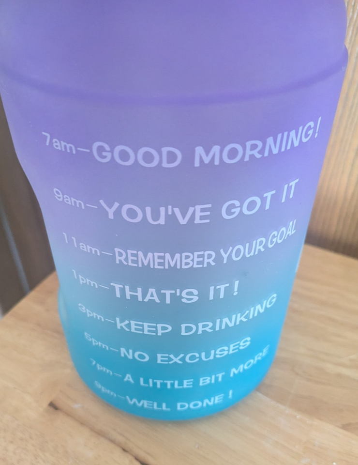 Build Life 1 Gallon Water Bottle with Time Marker Straw Motivational ...
