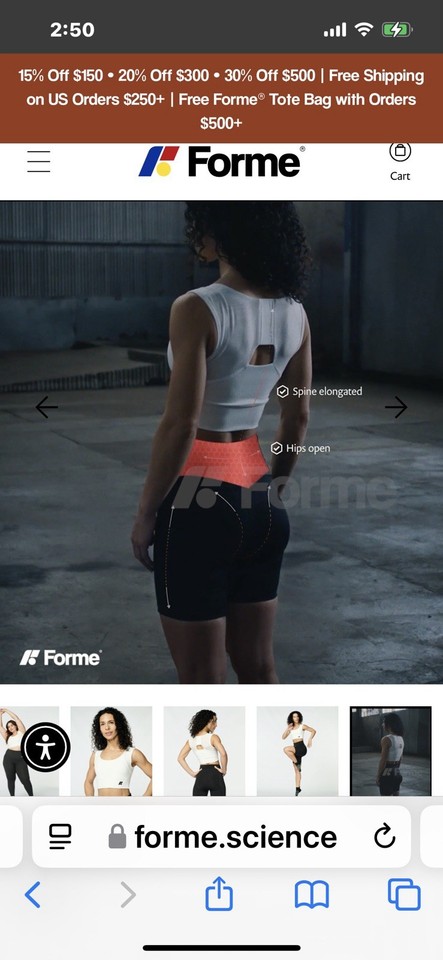 Forme Power Bra XS Ecru Posture Support Musculoskeletal Fixer Spine ...