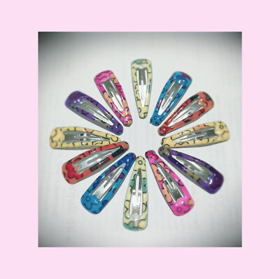 12 Pcs Multi Colour Floral Doll Mini Snap Hair Clips 3 cm Fringe Holder ...