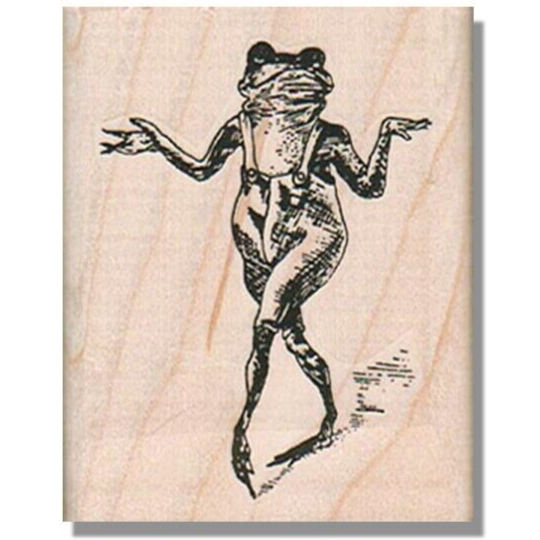 Mounted Rubber Stamp, FROG WEARING PANTS, Frog Walking,Animal,Humor ...