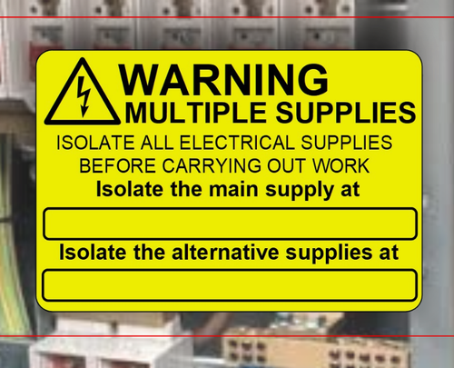 Warning Multiple Supplies Electrical Safety Labels | eBay UK