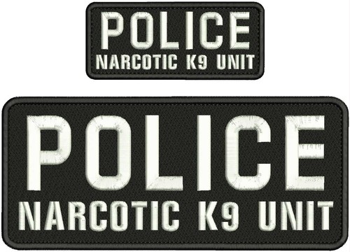 Police Narcotic K9 Unit embroidery patch 4X10 and 2x5 hook white | eBay