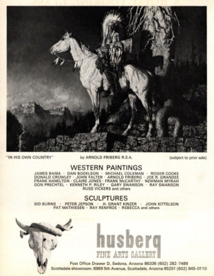 "IN HIS OWN COUNTRY" ARNOLD FRIBERG PRINT AD, 1975 HUSBERG GALLERY ...