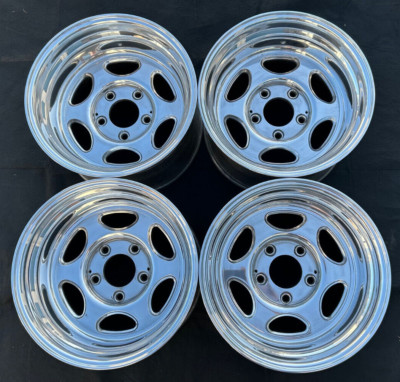 (4) 16.5" WELD OUTBACK POLISHED VINTAGE WHEELS 16.5x10 RIMS 5x5.5 FORD ...