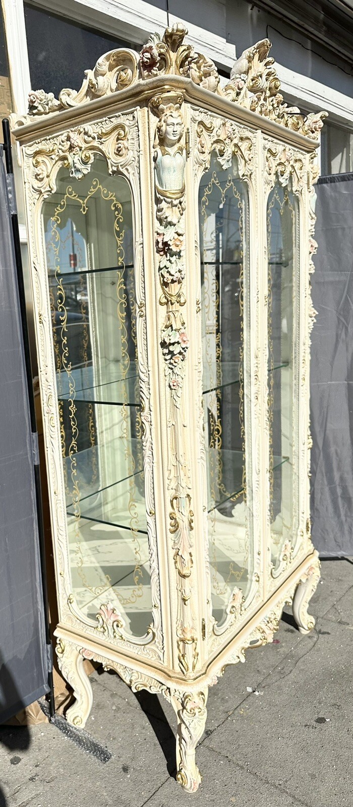 Antique Italian Silik Curio Display Curio China Cabinet Italy | eBay