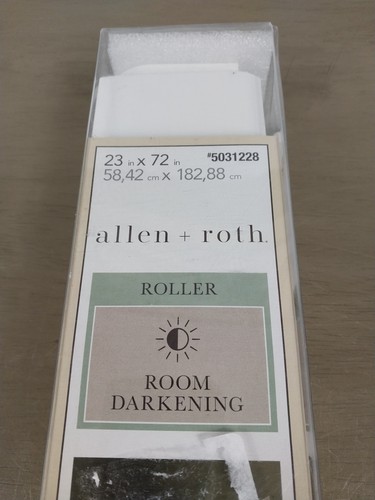 Allen + Roth Simple Rise Room Darkening Roller Shade White 23x72" New ...