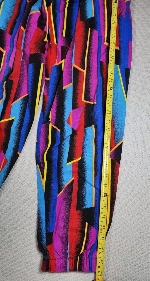 Vintage Athletic Works MC Hammer Baggy Parachute Geometric Gym Pants ...