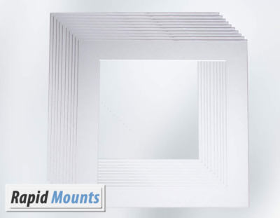 10 Pack Square Mounts for Picture / Photo frames- White Core board ...