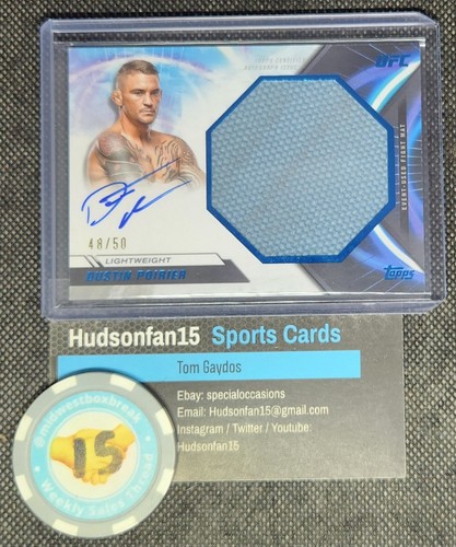 Dustin Poirier 2024 UFC Topps Knockout Auto Jumbo Fight Mat Relic Blue ...