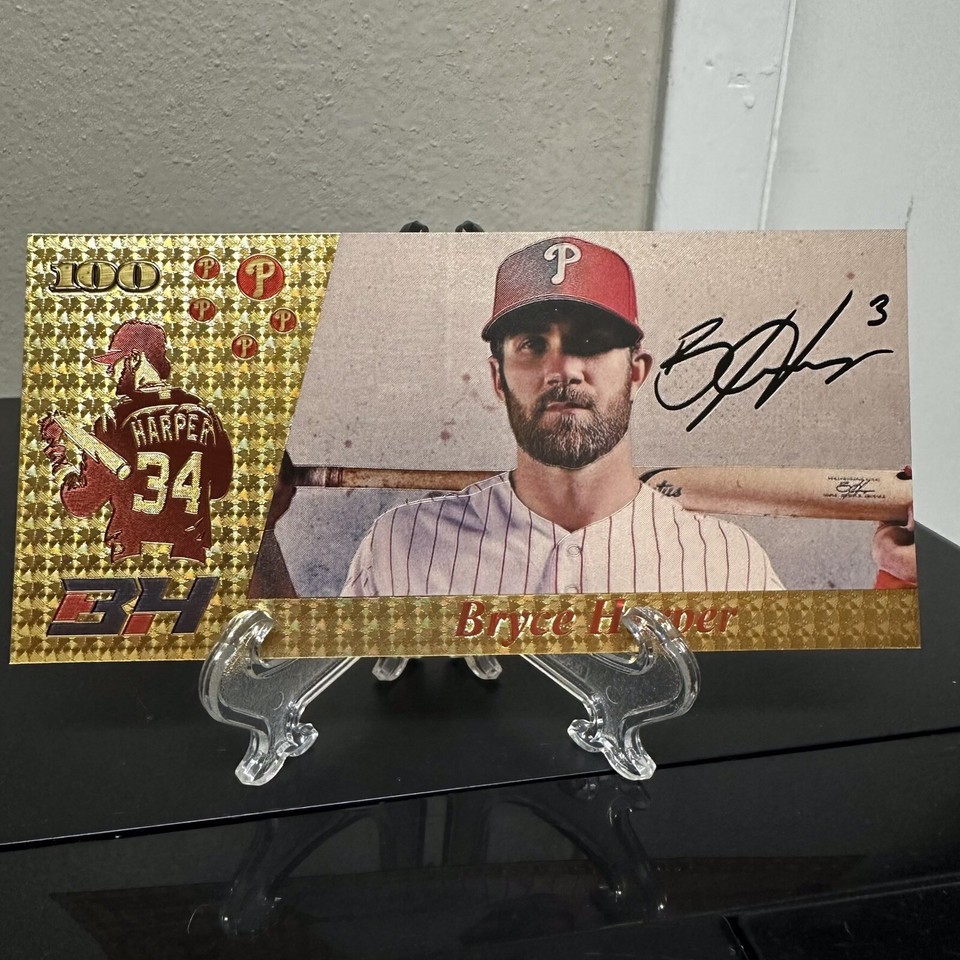 24k Gold Foil Plated Bryce Harper Banknote Phillies Baseball ...