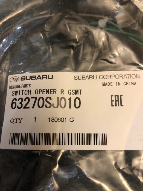 63270SJ010 Subaru Switch Opener R GSMT 63270SJ010 Genuine OEM Part for ...