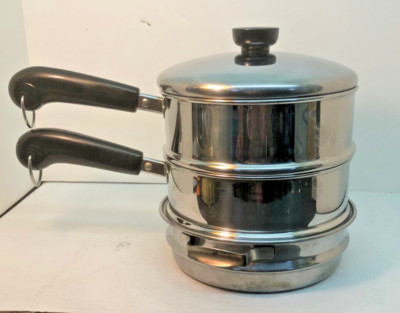 Vintage Lifetime Cookware 4 pc double steamer with lid VGC | eBay