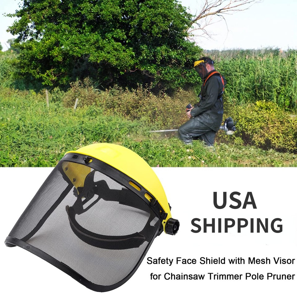 Safety Face Shield For Weeding Wood cutting with Mesh visor For Trimmer ...