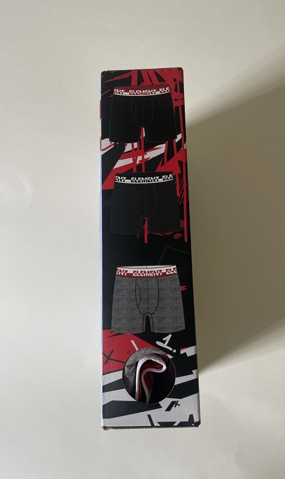 Element 3-Pack Cotton Stretch Fly Front Boxer Briefs (Sz. M) Black ...