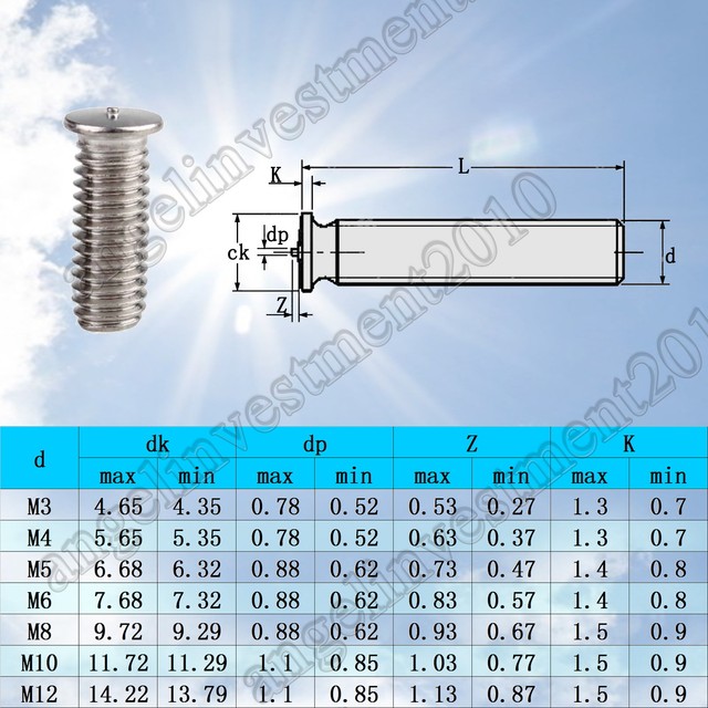 10pcs M4X10 Plated copper welding srew | eBay