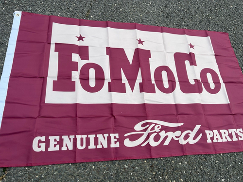 FORD MOTOR COMPANY FOMOCO GENUINE FORD PARTS VINTAGE LOGO SIGN FLAG ...