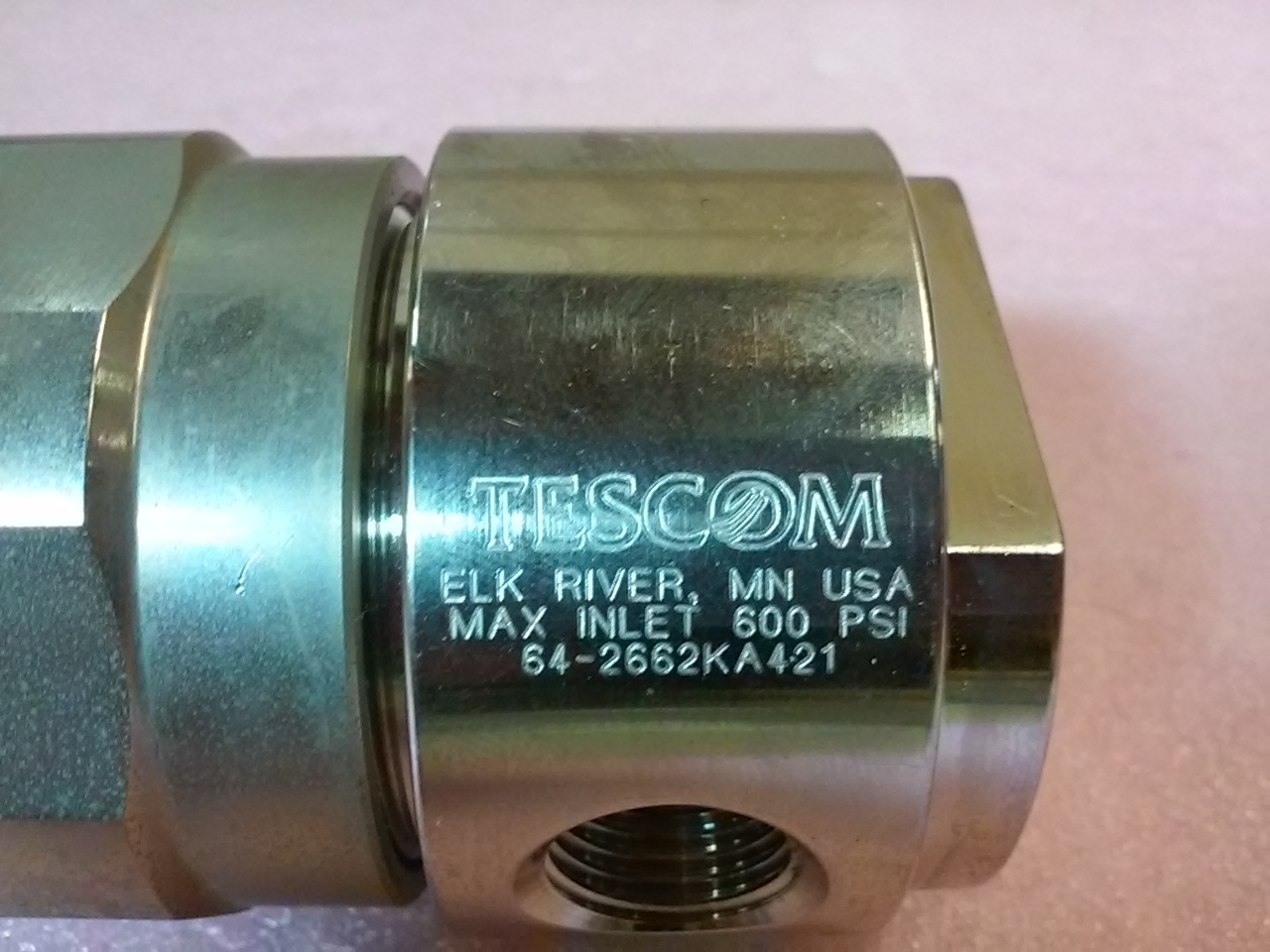 TESCOM 100 PSIG Max Outlet 64-2662KA421 600 PSI Max Inlet Pressure ...