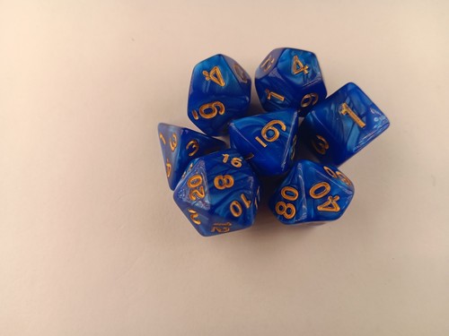 DND Dice Set Deep Blue Swirl, 7pcs D4-D20, RPG | eBay