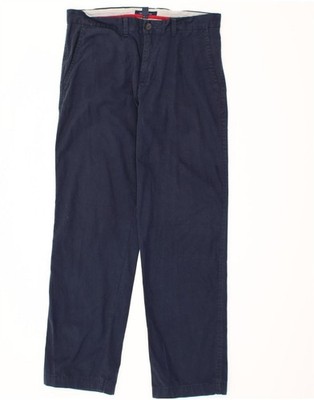 TOMMY HILFIGER Mens Straight Chino Trousers W33 L32 Navy Blue Cotton ...