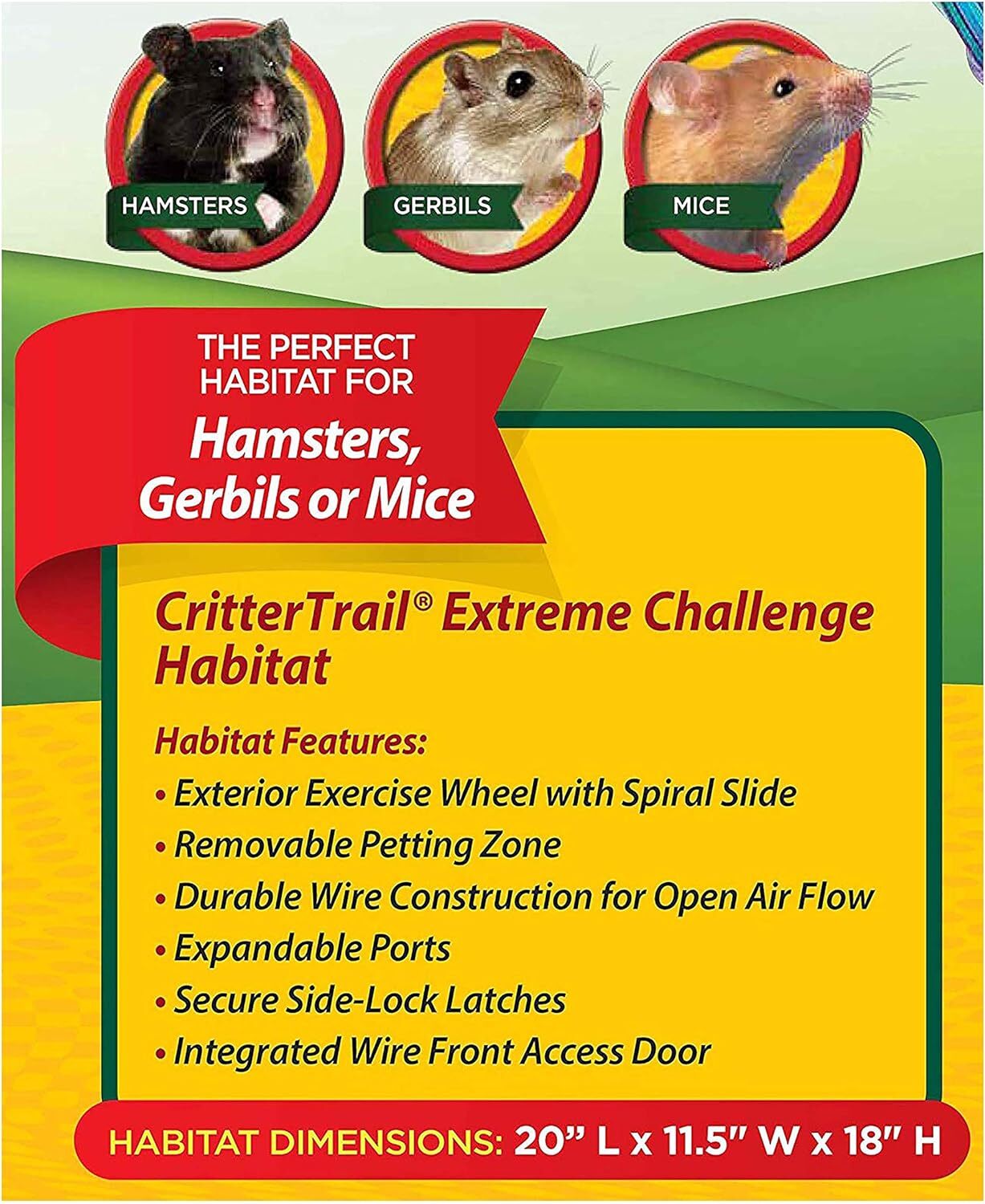 KAYTEE CRITTER TRAIL SMALL ANIMAL HAMSTER GERBIL MICE HABITAT CAGE 4 ...