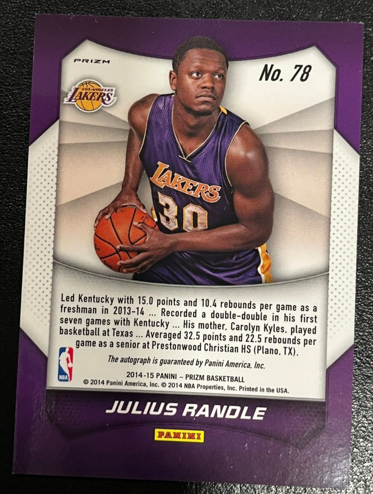 2014-15 Panini Prizm Julius Randle #78 Rookie RC AUTO, Green | eBay