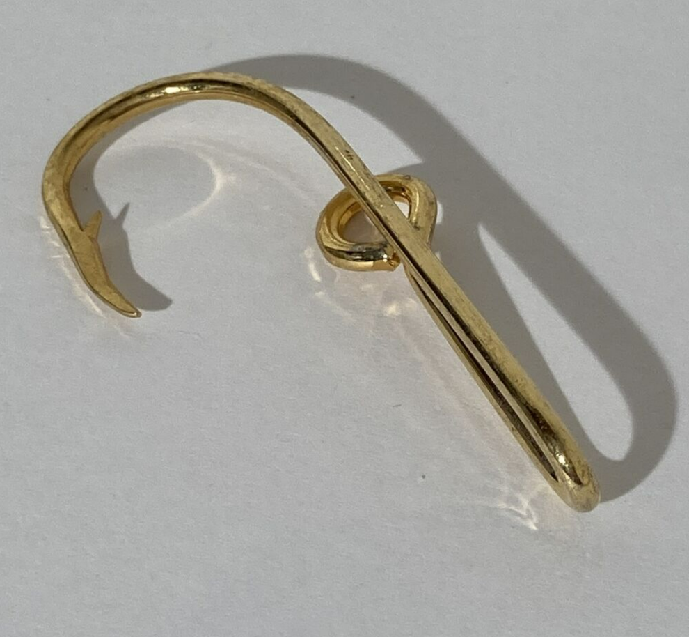 Eagle Claw Fish Hook Cap Clip Gold Color Fishing Angler Jewelry Gift ...