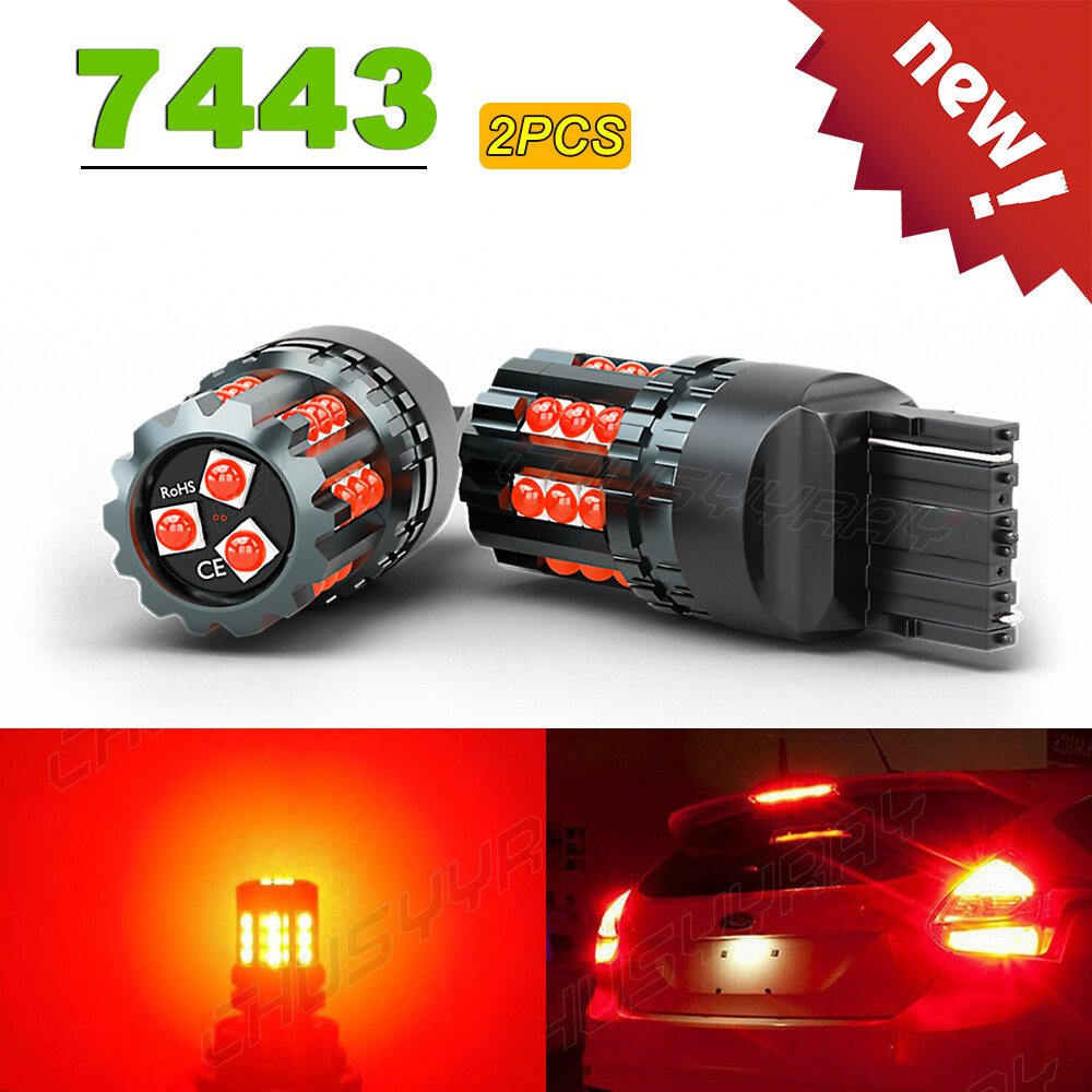 2PCS 7443 7440 LED Red Brake Tail Stop Light Bulbs for Subaru Impreza ...