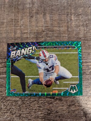 2021 Panini Mosaic JOSH ALLEN Bang! Insert Green Prizm #B-1 Bills BANG ...