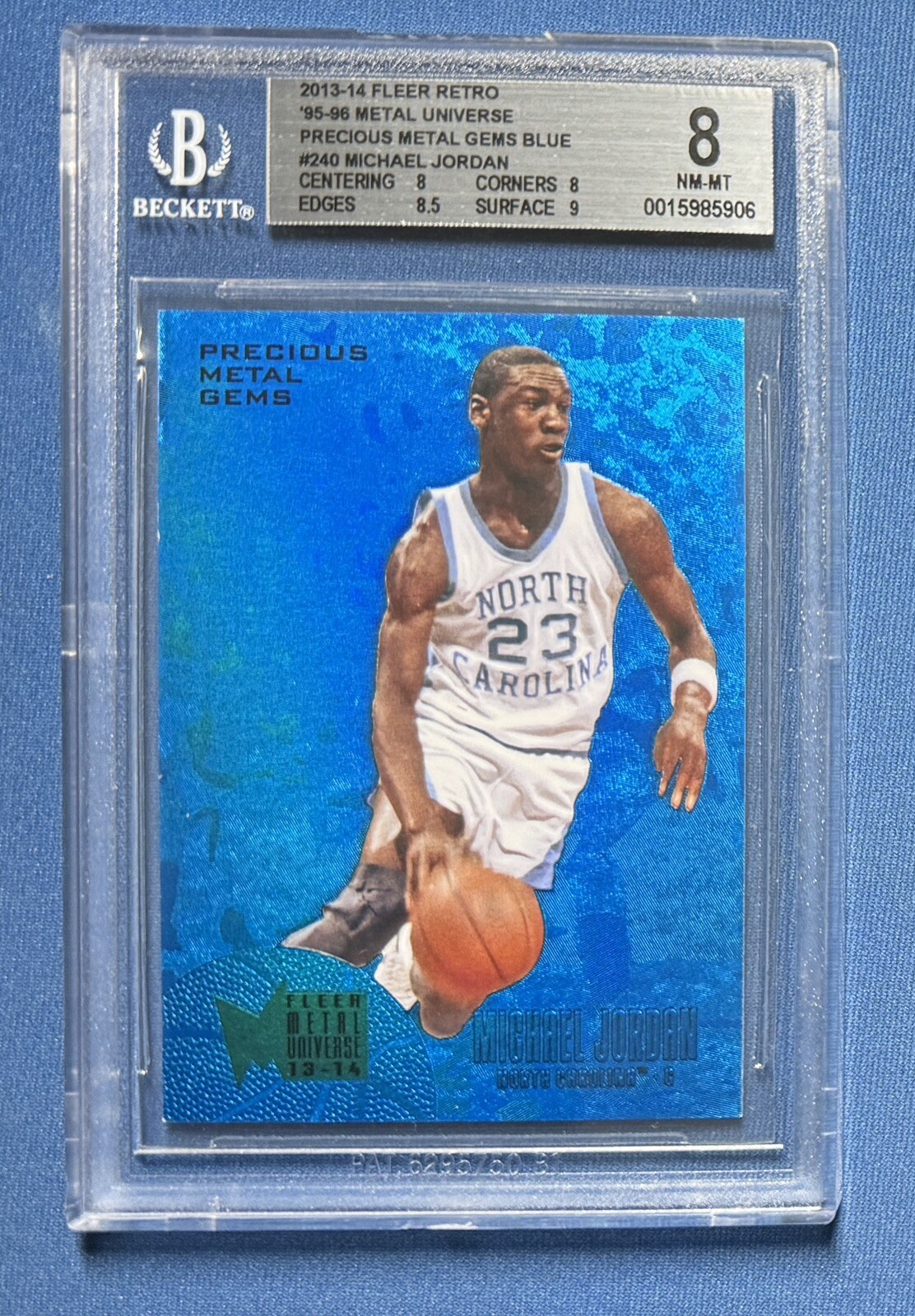 2013 Fleer Retro Metal Michael Jordan Precious Metal Gems Blue /50 BGS ...
