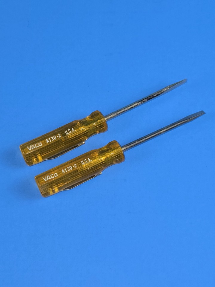 Vintage Vaco 1/8" Screwdriver with Pocket Clip S/B A130-2 LOT OF 2 Nos ...