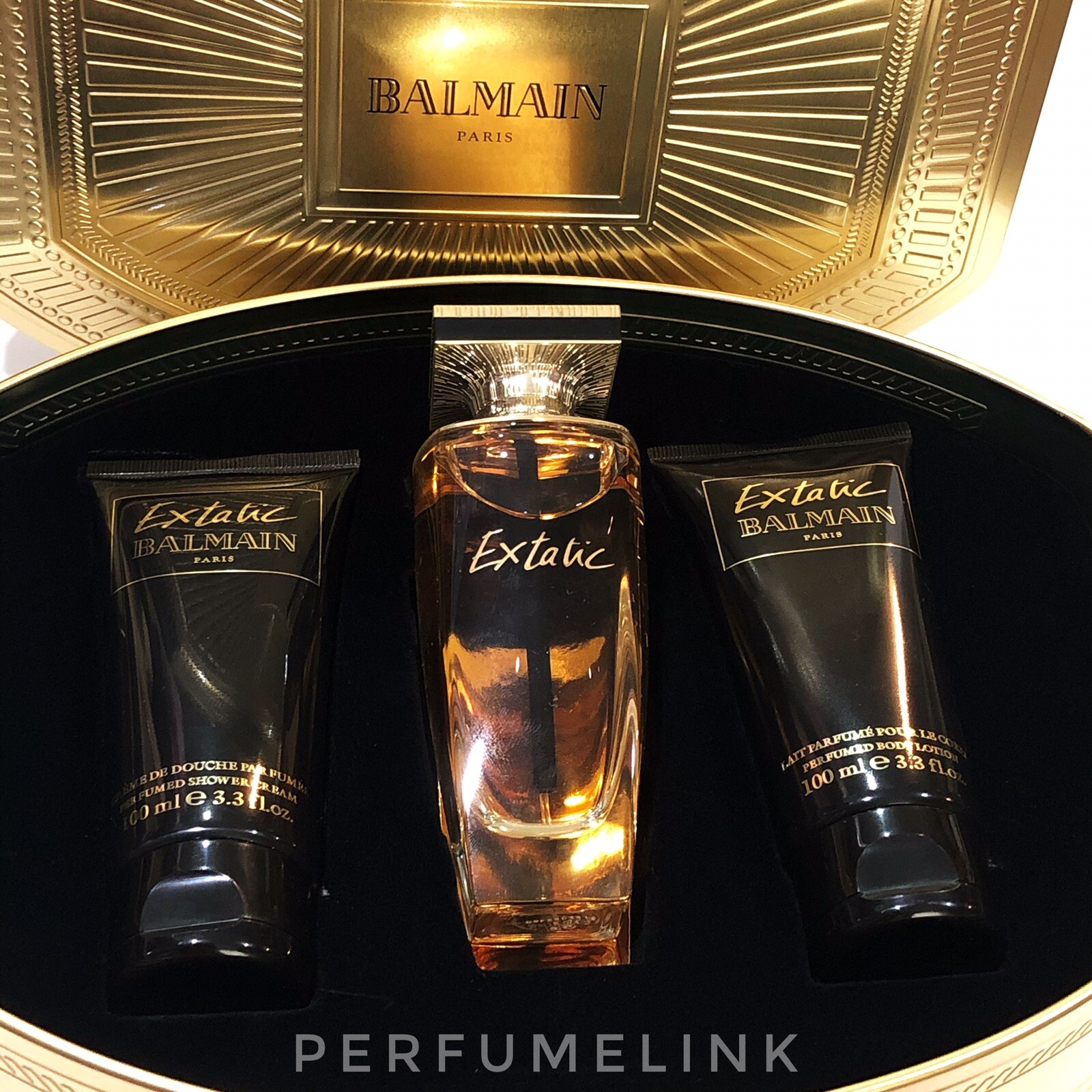 BALMAIN PARIS EXTATIC 90ml EDP+ 100ml LOTION + 100ml SHOWER CREAM FOR ...