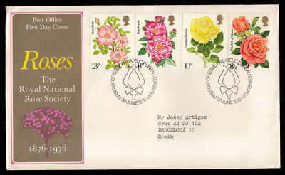 Great Britain 795/98 1976 SPD FDC Roses Centenary The Royal National ...