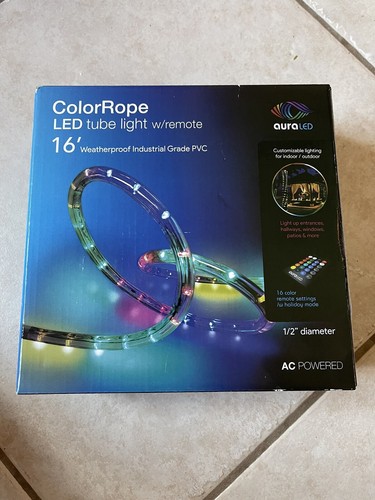 Aura LED 16' Multi Color Rope Tube Light w/ REMOTE Weatherproof ...