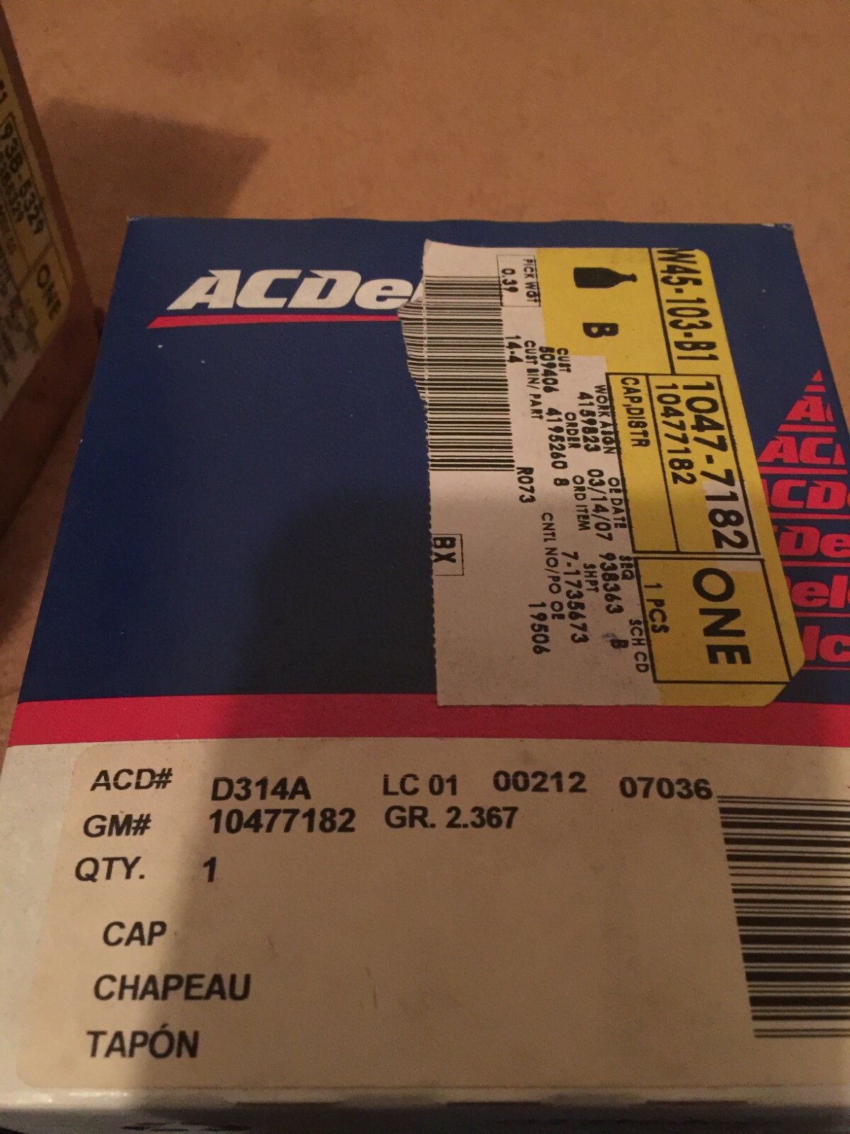 Distributor Cap-VIN: Z, Eng Code: LB4 ACDelco GM Original Equipment ...
