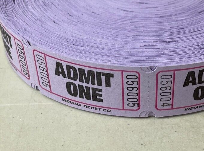 Admit One Tickets Roll of 1000 Event Raffle Carnival Fun Fair Festival ...