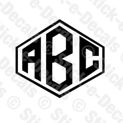 MONOGRAM DECAL DIAMOND | Custom Personalized Letters Initials Vinyl | eBay