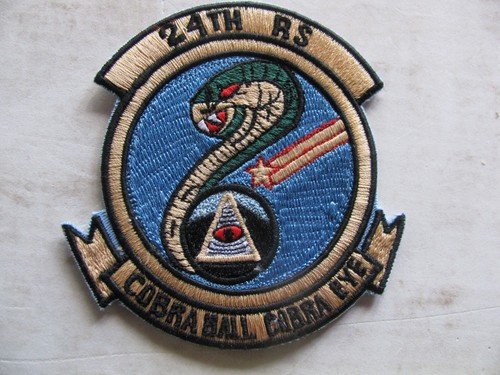 VTG USAF 24TH RS COBRABALL COBRA BALL COBRA EYE MILITARY PATCH 3.5" SEW ...