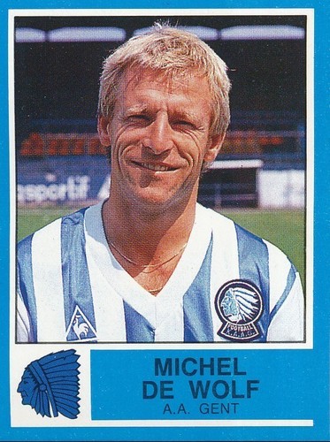 154 MICHEL DE WOLF BELGIQUE KAA.GENT - MARSEILLE OM STICKER FOOTBALL 87 ...