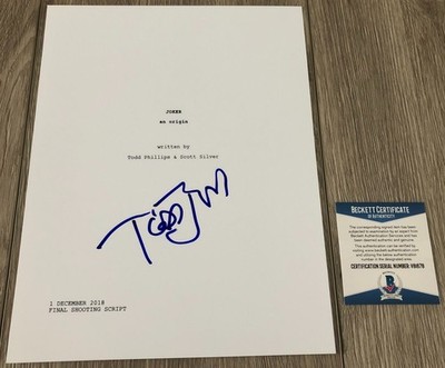 TODD PHILLIPS SIGNED AUTOGRAPH JOKER 104 PAGE SCRIPT w/EXACT PROOF ...