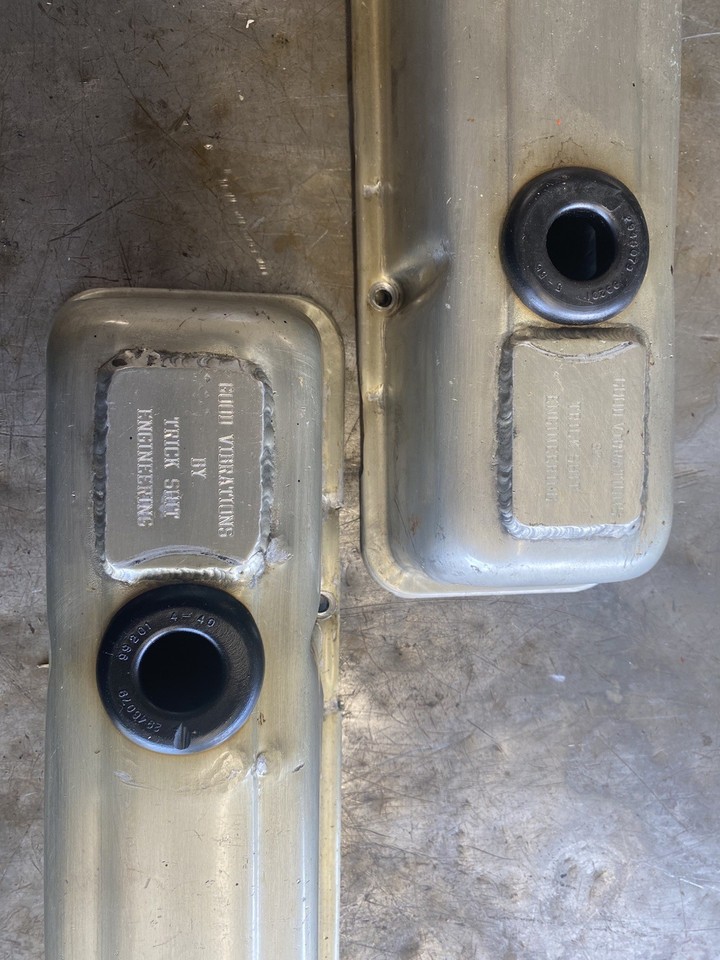 Good Vibrations Aluminum Valve Covers SBC Chevy Small Block 350 327 283 ...