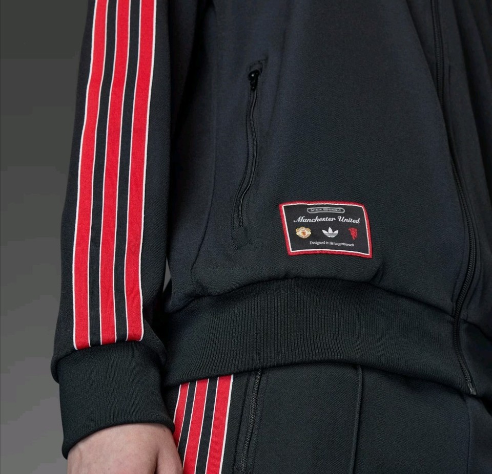 XL Adidas Manchester United Terrace Icon Track Top Jacket Black JF0358 ...