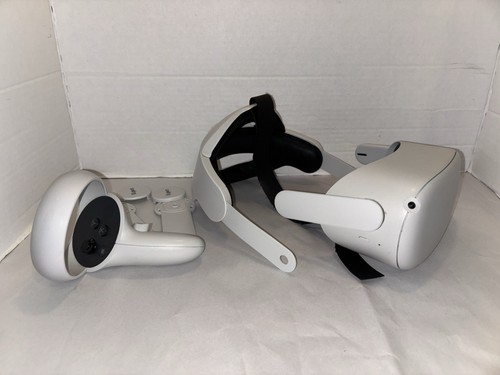 DAMAGED Meta Oculus Quest 2 VR Headset White With DAMAGED Left ...