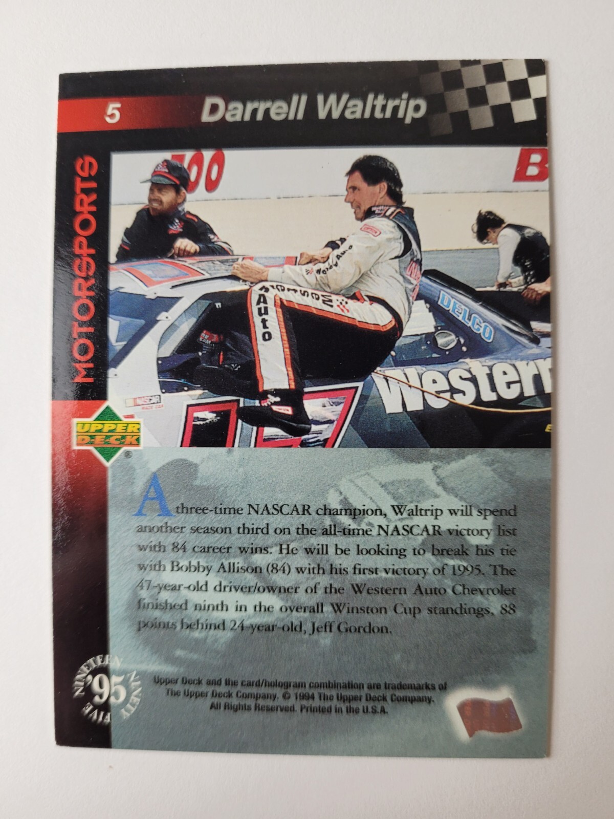 1995 Upper Deck - Silver Signatures/Electric Silver #5 Darrell Waltrip ...