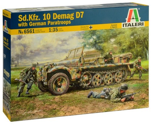 1/35 Sd.Kfz.10 Demag D7 with German Paratroopers Italeri 6561 Plastic ...