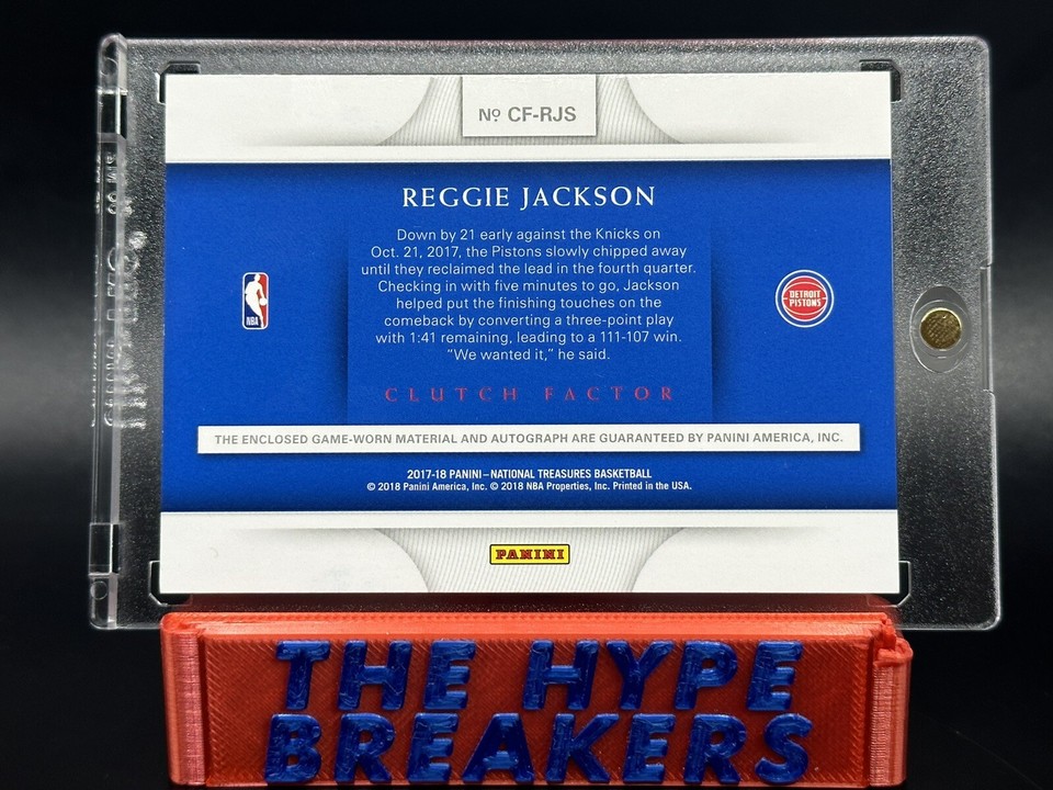 /99 SSP Reggie Jackson 2017-18 NATIONAL TREASURES NT Clutch Factor AUTO ...